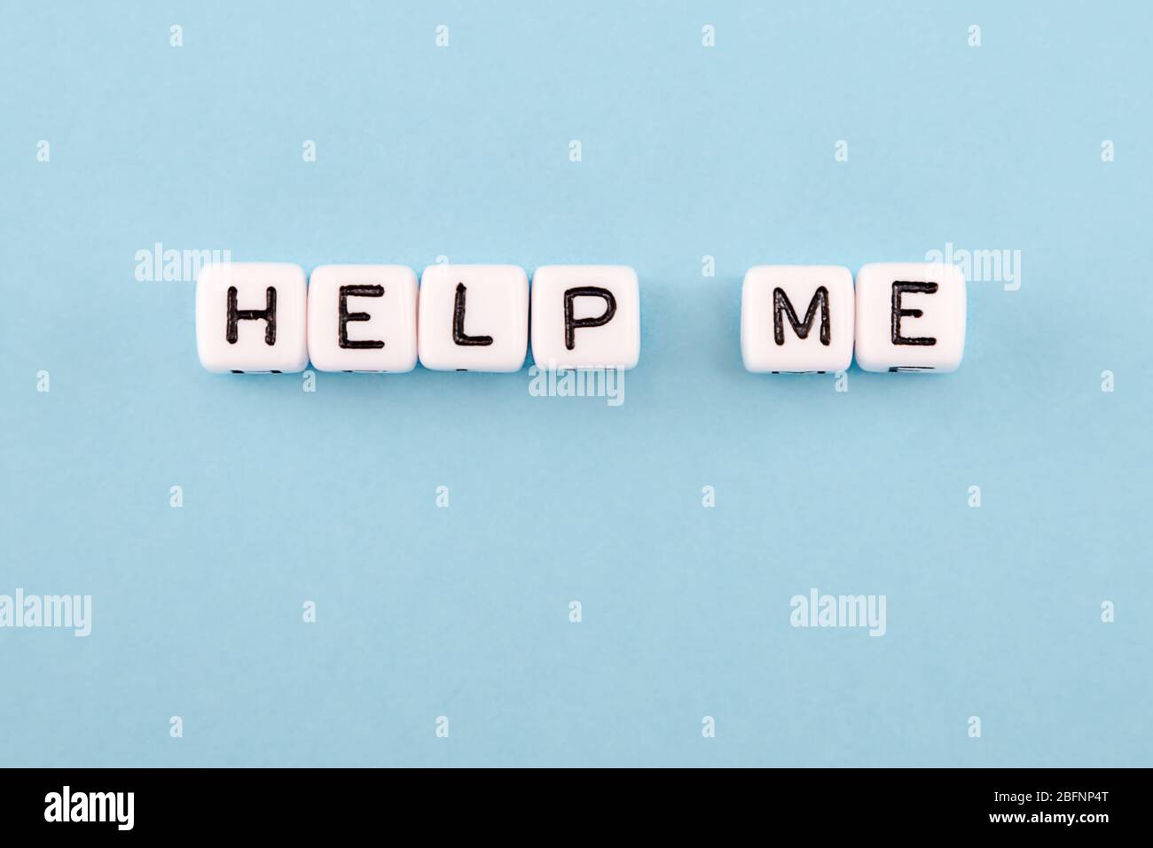 word composed with cubes on a blue background with space for text Stock ...