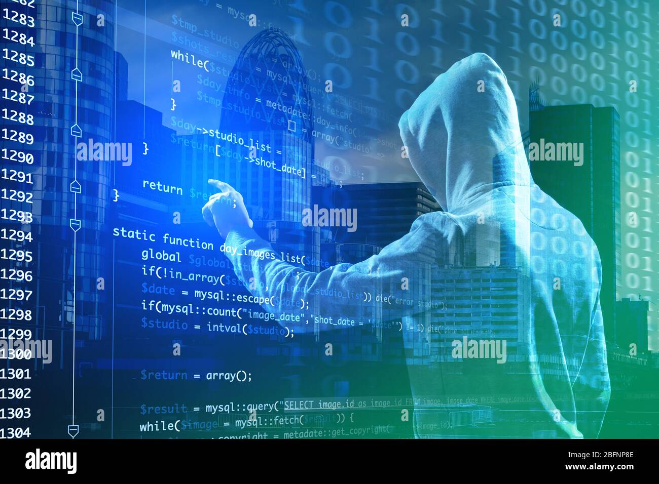 Man computer danger back view hi-res stock photography and images - Alamy