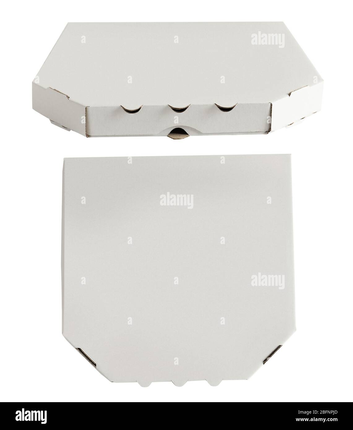 Set of blank pizza boxes on white background. Mockup for design Stock ...
