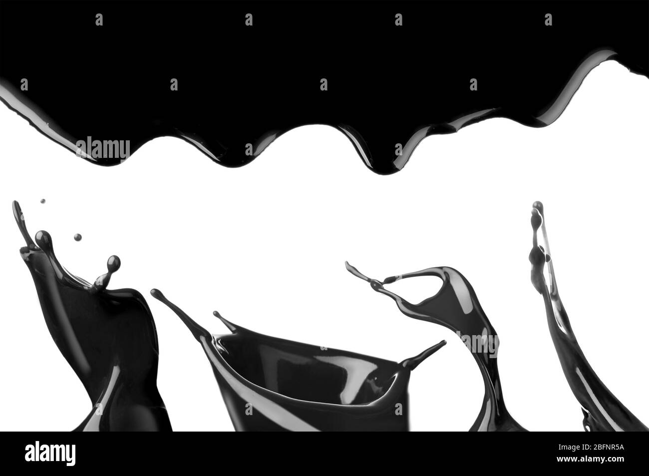 Black fluid on white background Stock Photo - Alamy