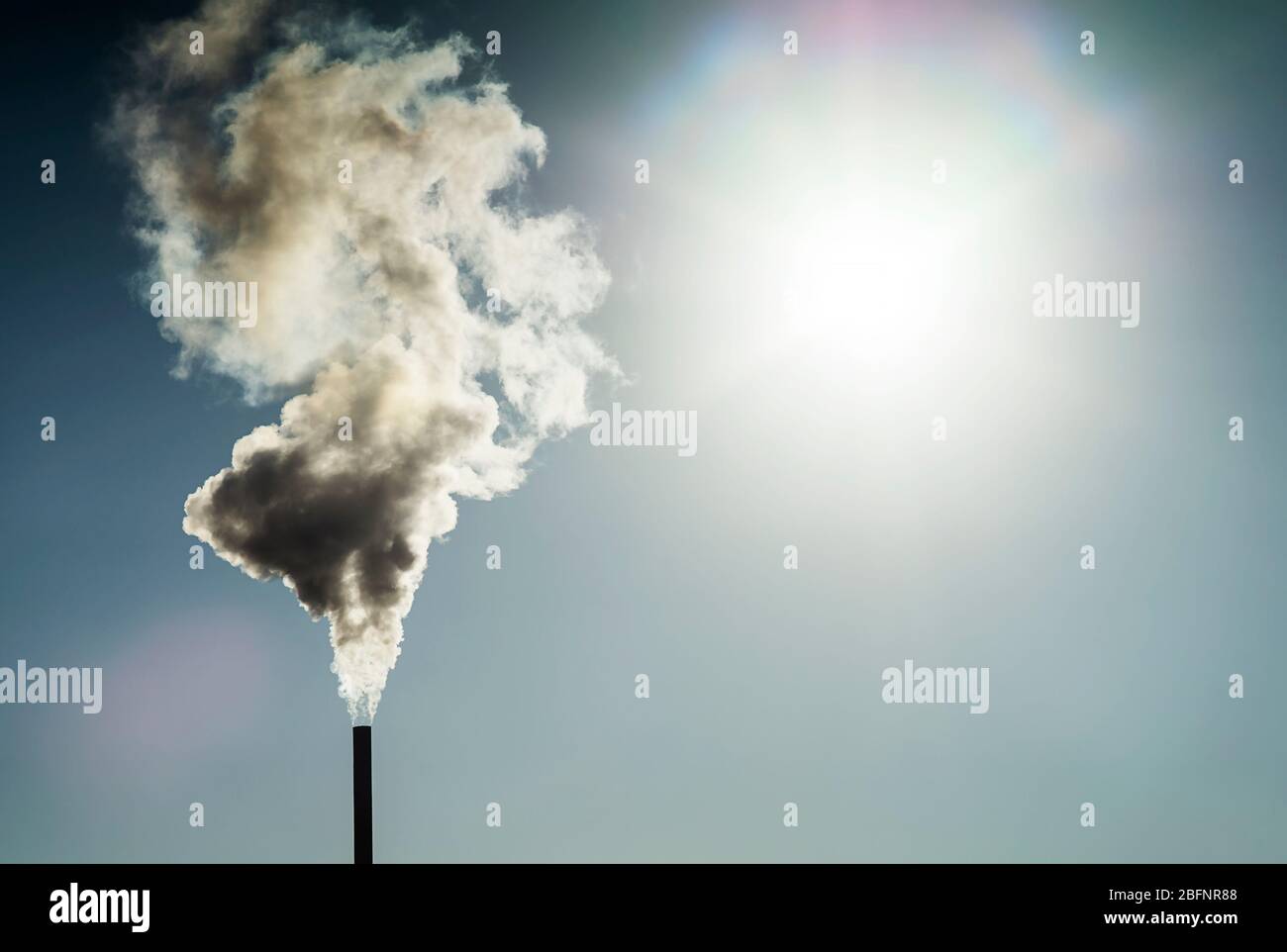 Big and toxic smoke that comes from an industrial chimney Stock Photo ...