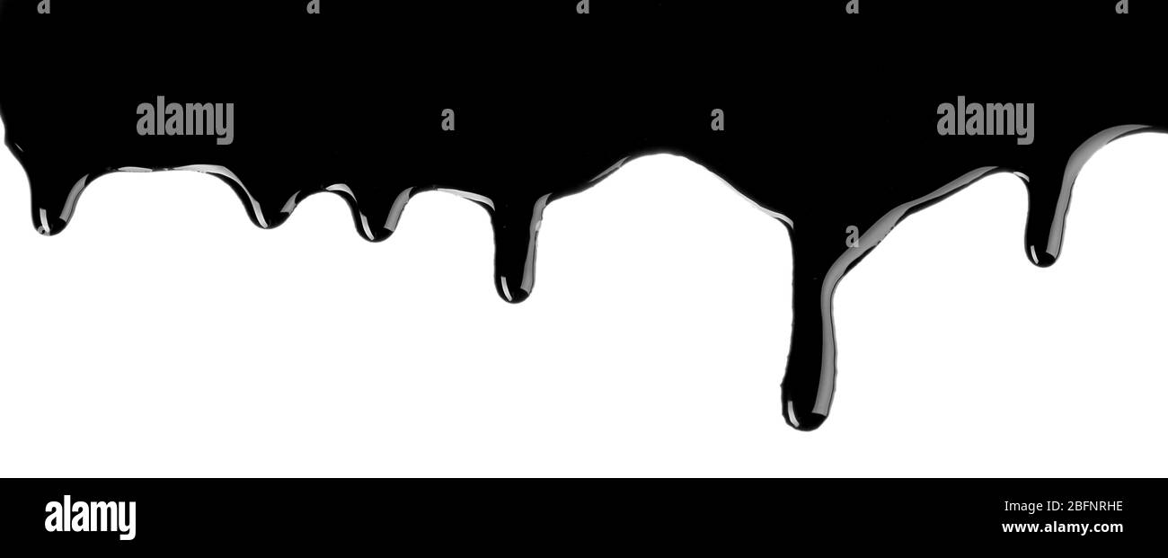 Black fluid on white background Stock Photo - Alamy