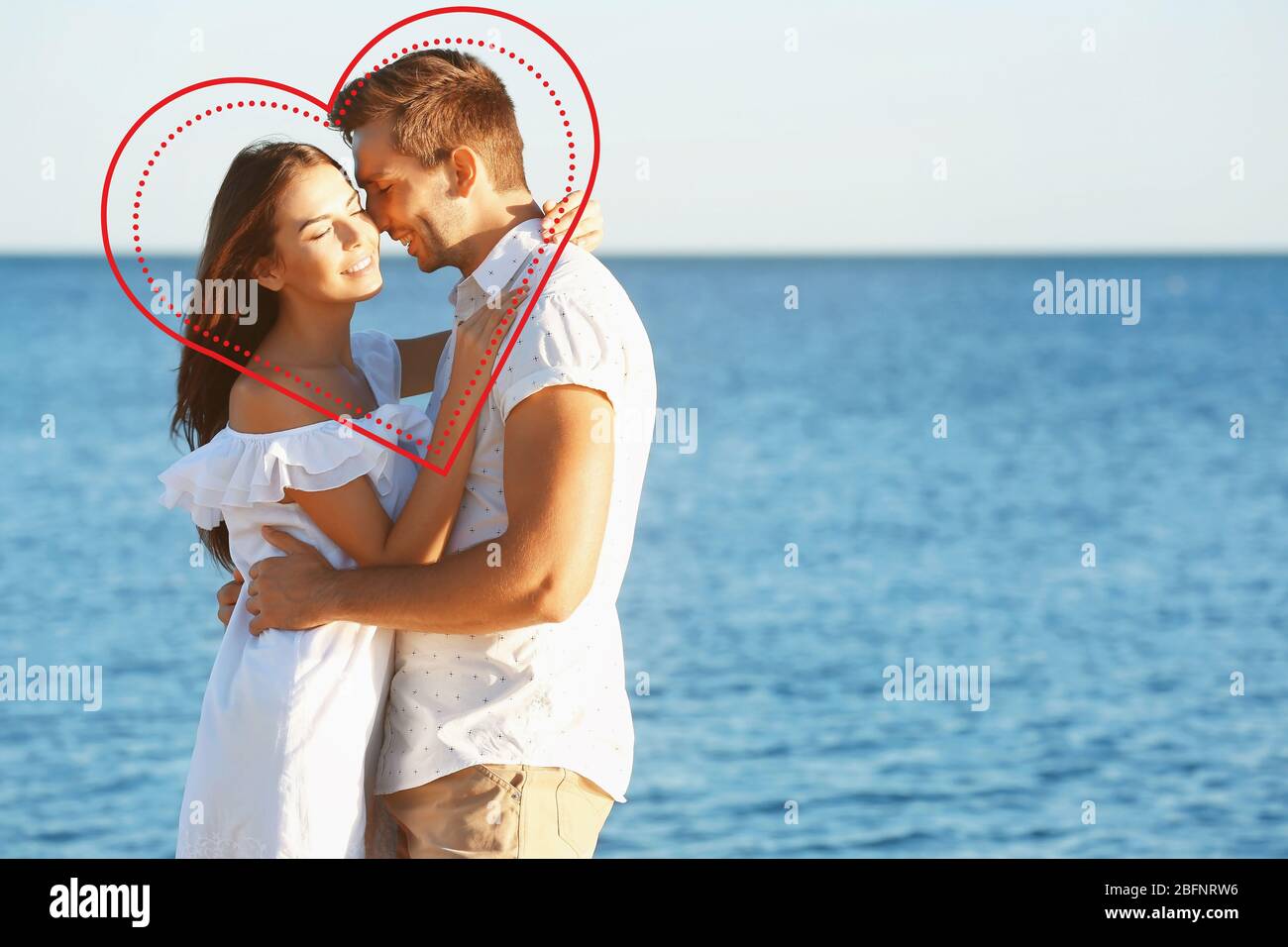 Attractive young couple on date outdoor Stock Photo - Alamy