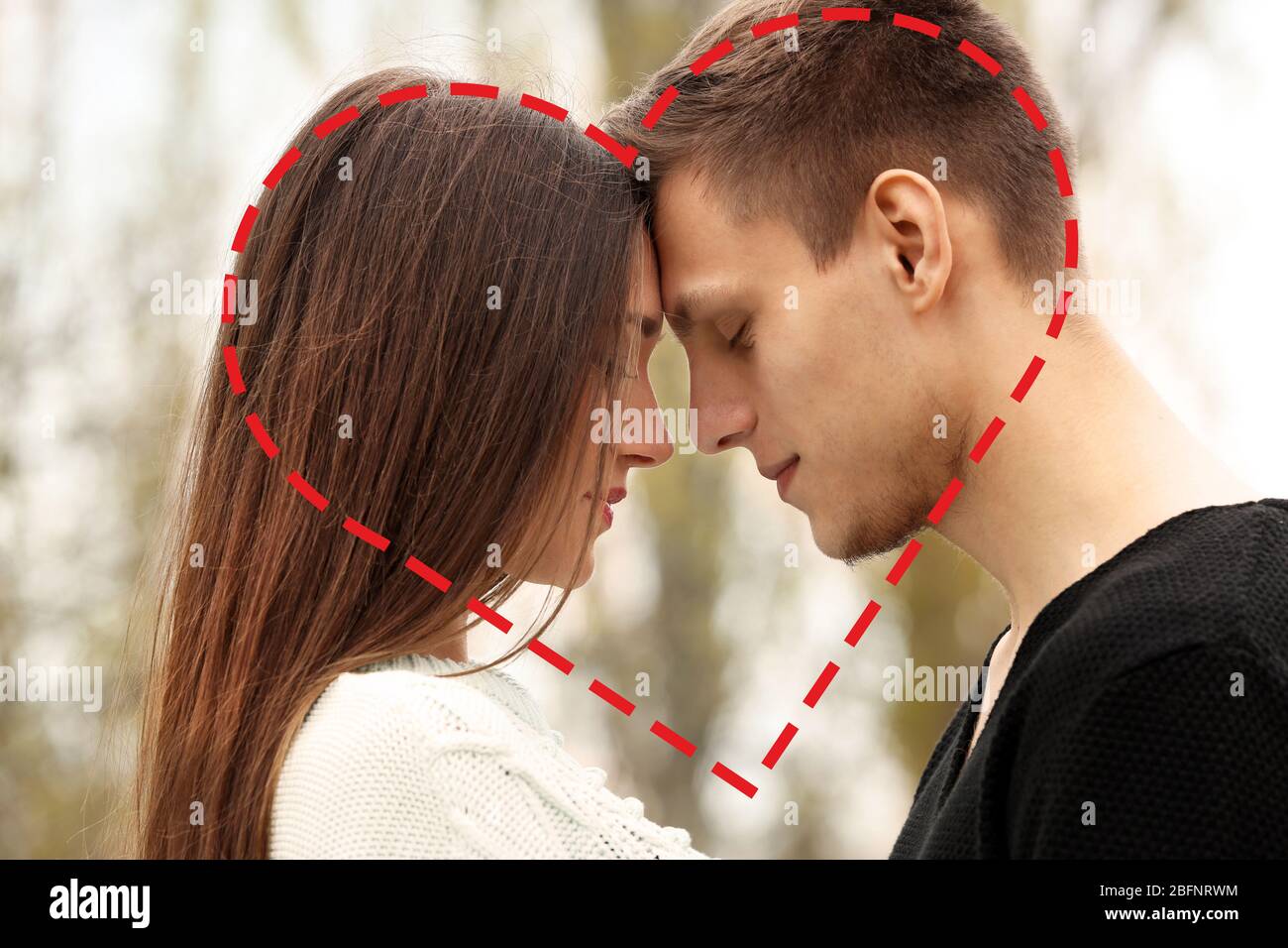 Attractive young couple on date outdoor Stock Photo - Alamy