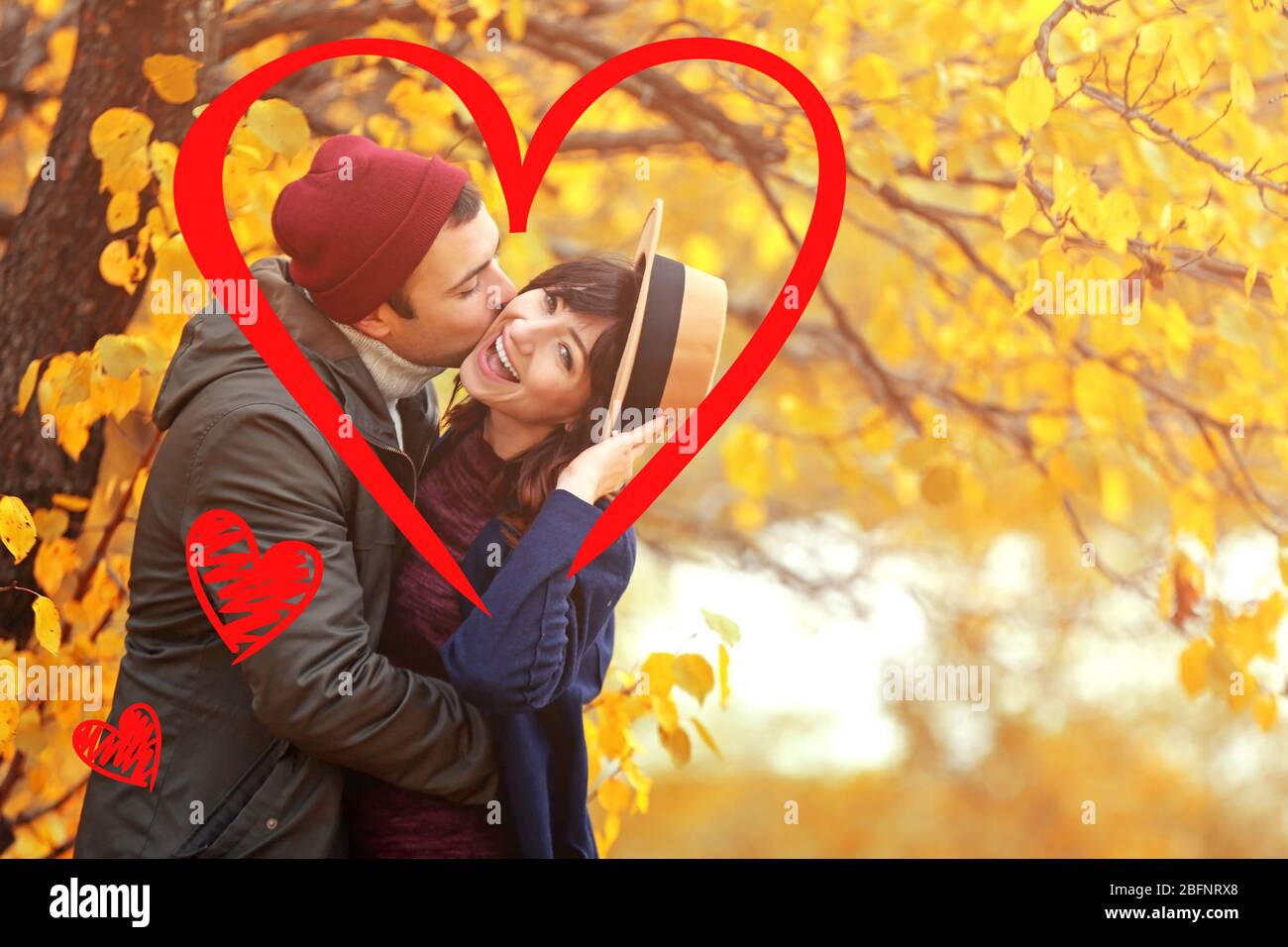 Attractive young couple on date outdoor Stock Photo - Alamy