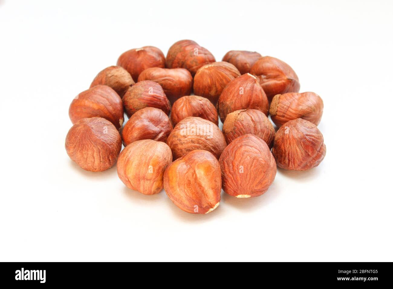 Peeled hazelnuts isolated on white background. No shell Stock Photo - Alamy