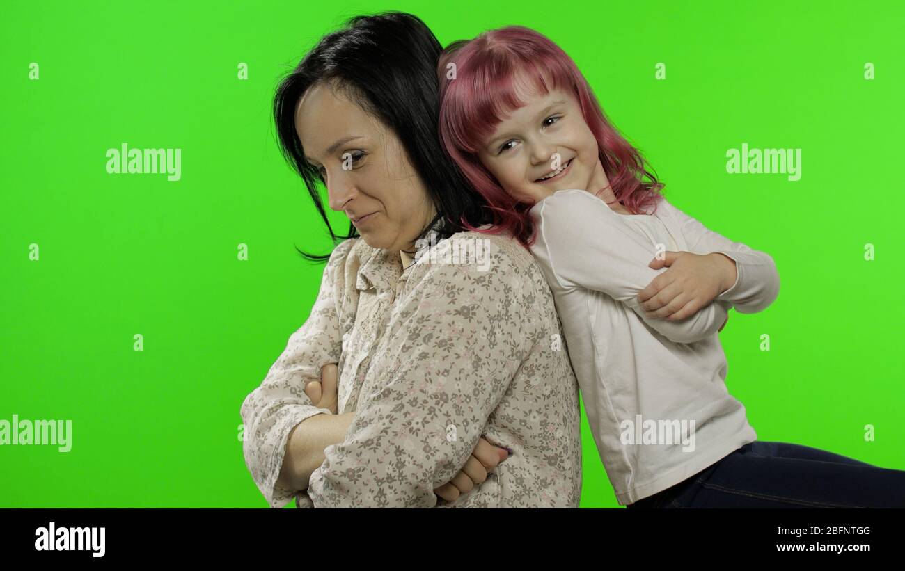 Quarrel between mother and kid child daughter, family conflict ...