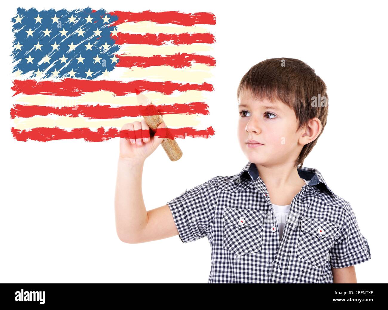 Child coloring american flag hi-res stock photography and images - Alamy