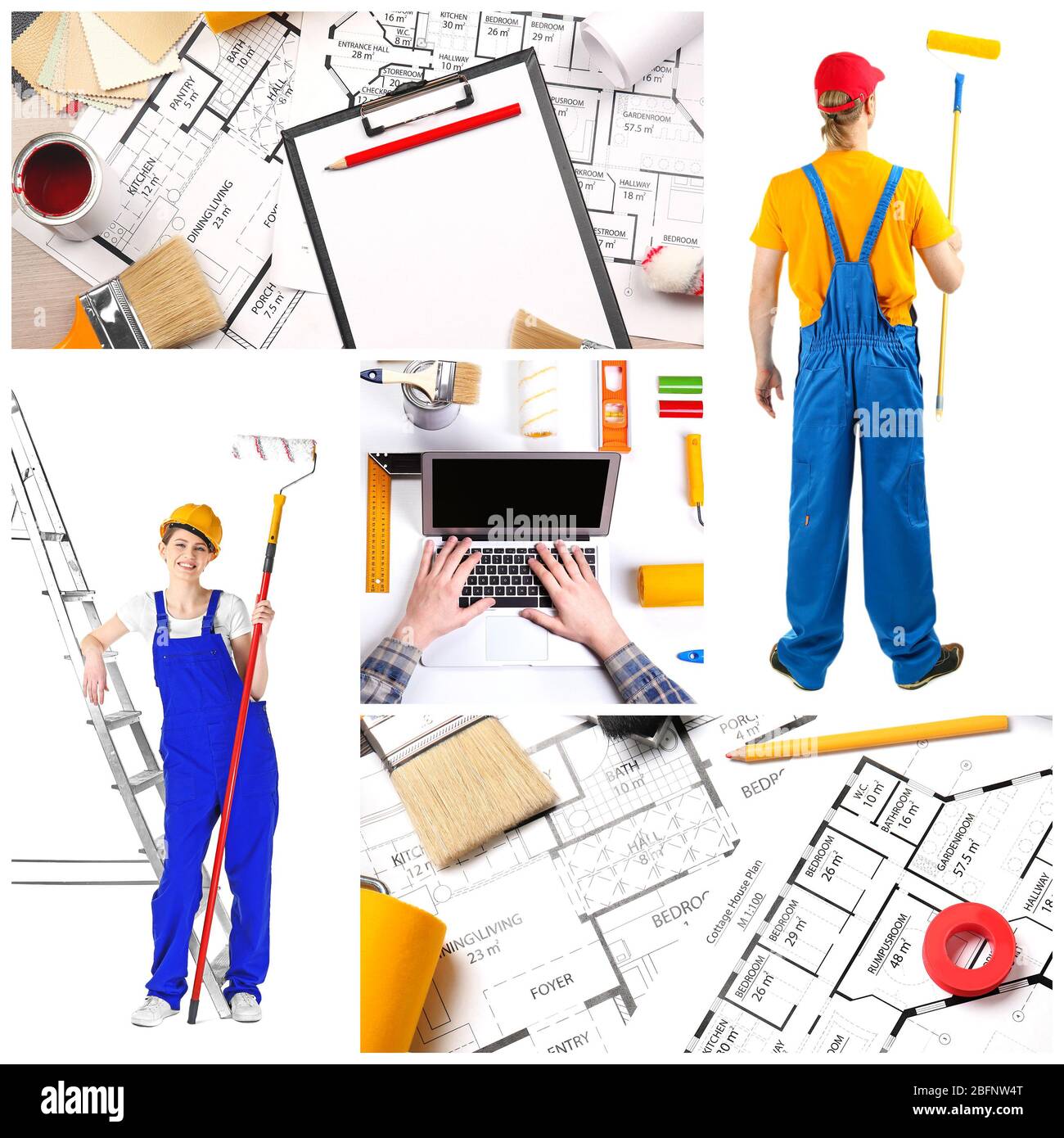 Painter decorator work table Cut Out Stock Images & Pictures - Alamy
