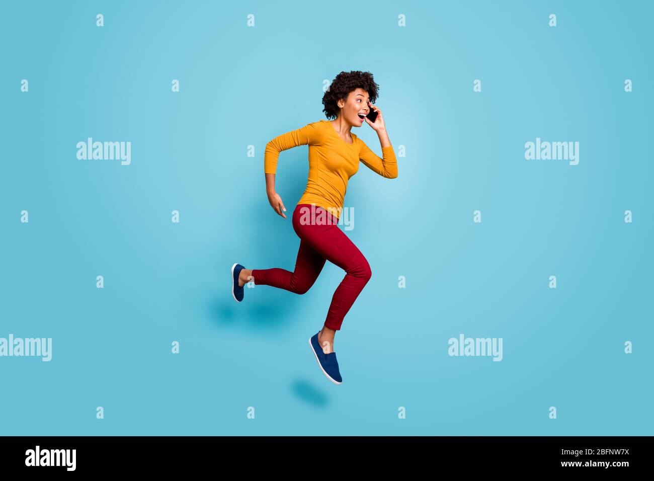 Full length body size view of nice attractive cheerful motivated ...