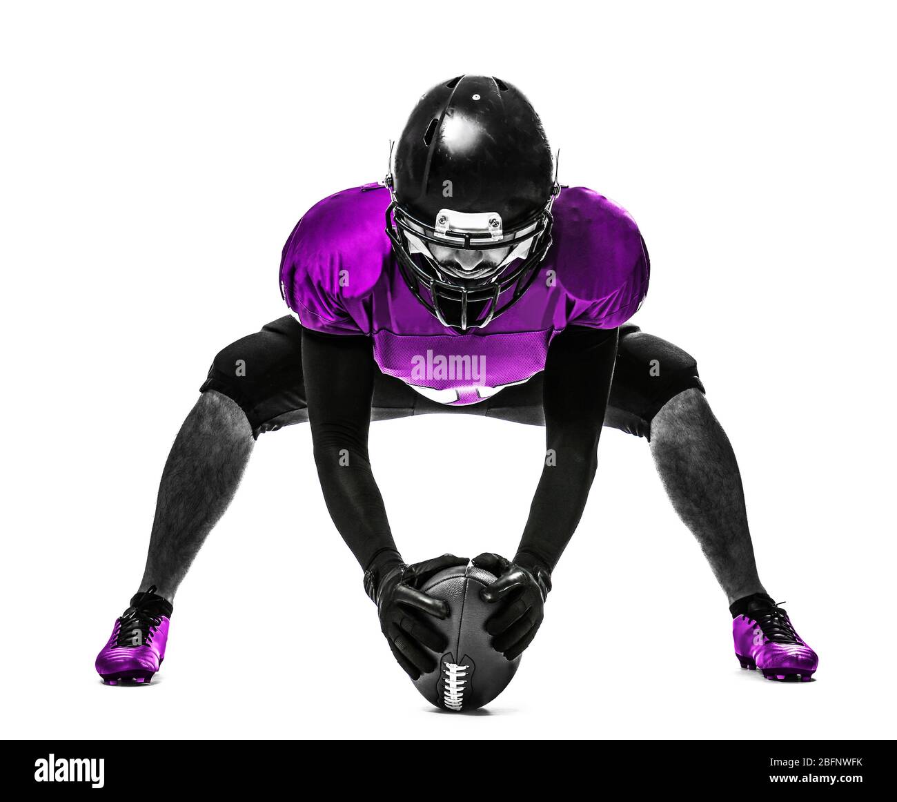 American football player on white background Stock Photo - Alamy