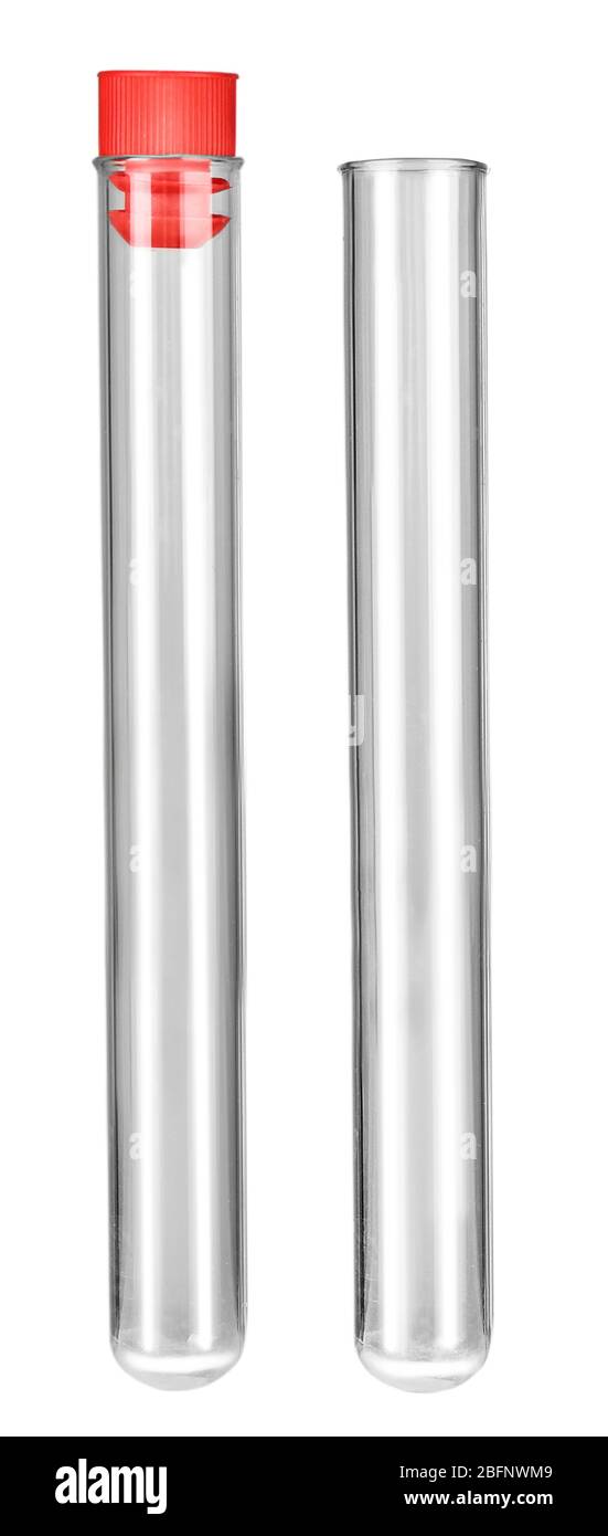 Set of test tubes on white background Stock Photo - Alamy