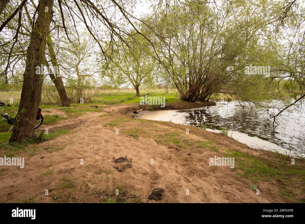 Quiet river bank scene Stock Photo - Alamy