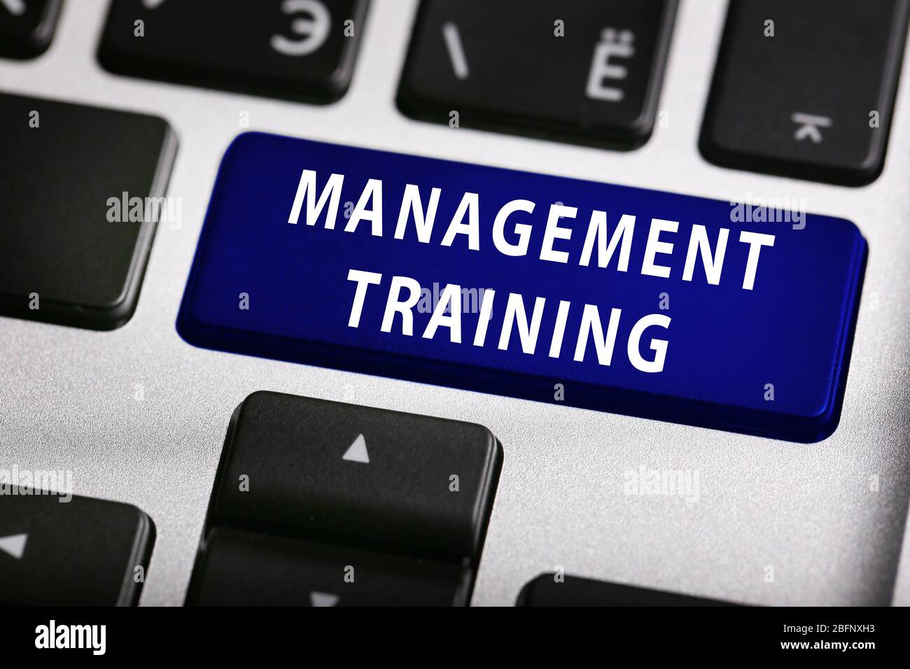 MANAGEMENT TRAINING button on keyboard, closeup Stock Photo - Alamy