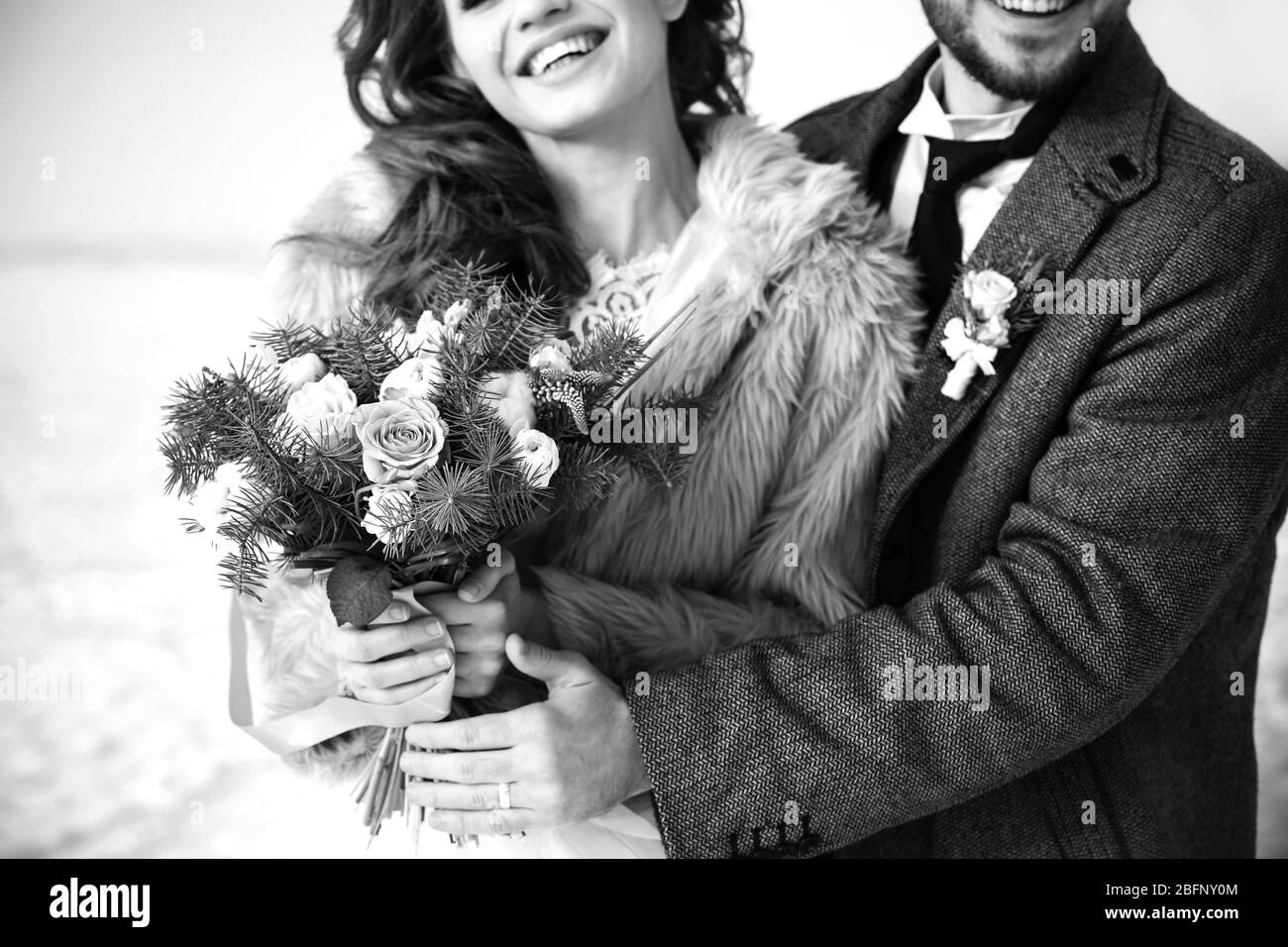 Couple hug happiness outdoor Black and White Stock Photos & Images - Alamy