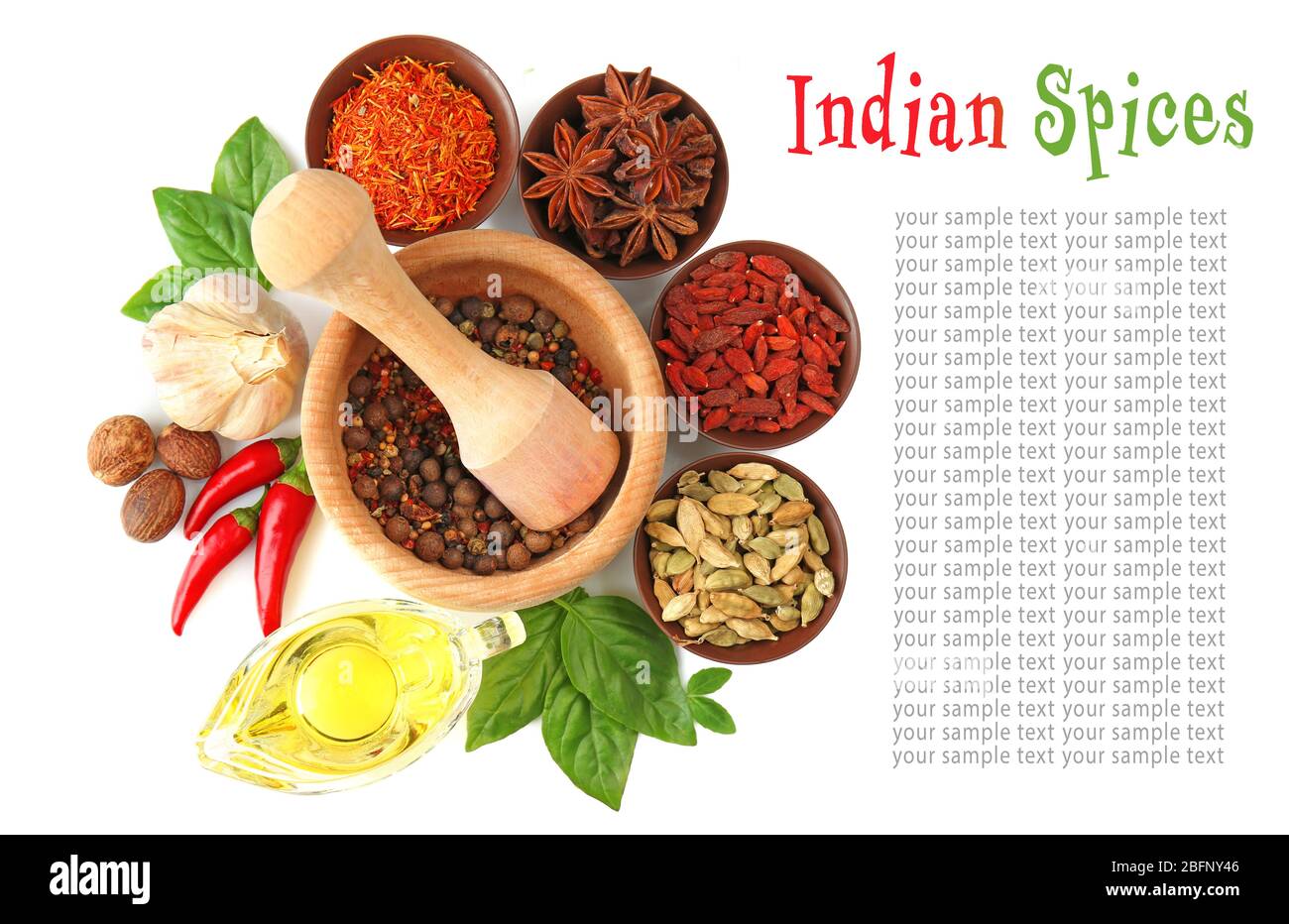 Natural indian spices on Cut Out Stock Images & Pictures - Alamy