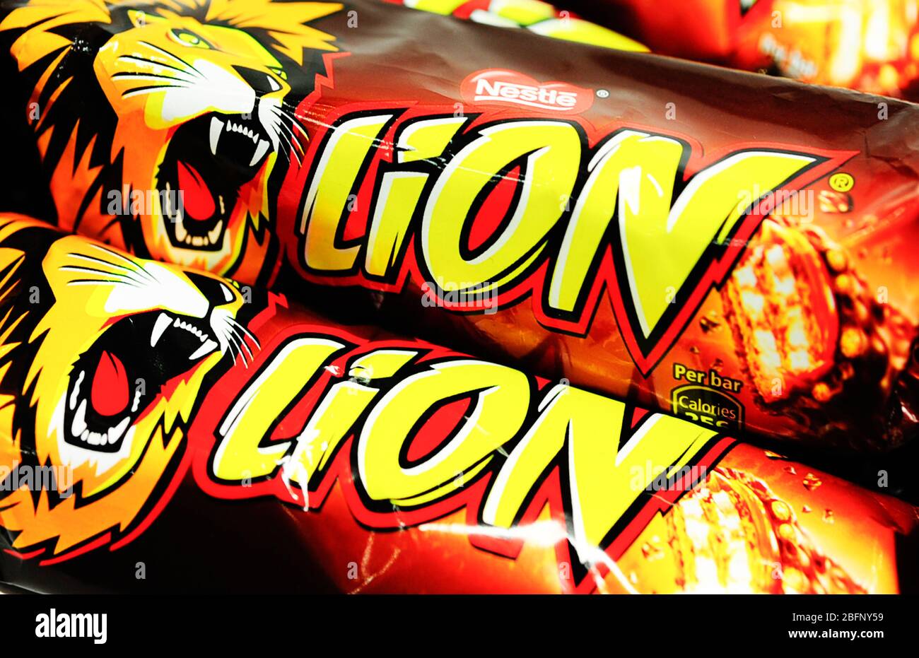 close up of nestle lion chocolate bar Stock Photo - Alamy