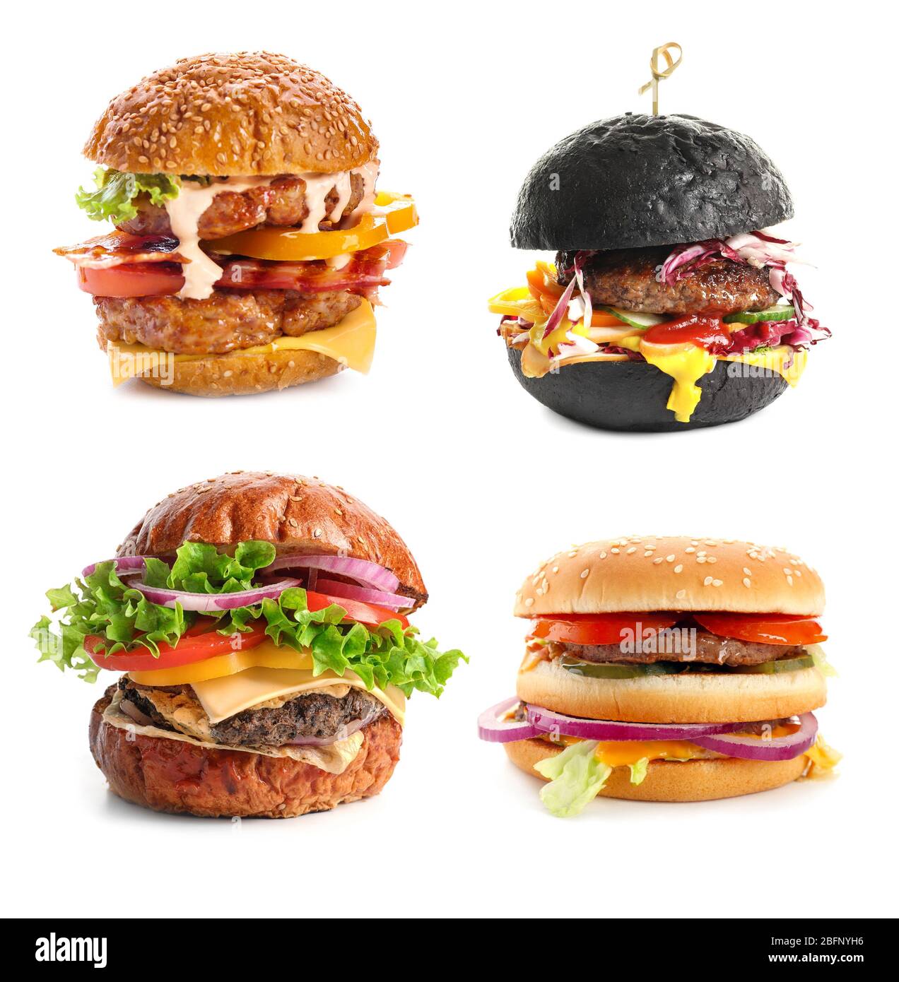 Set different burgers isolated hi-res stock photography and images - Alamy