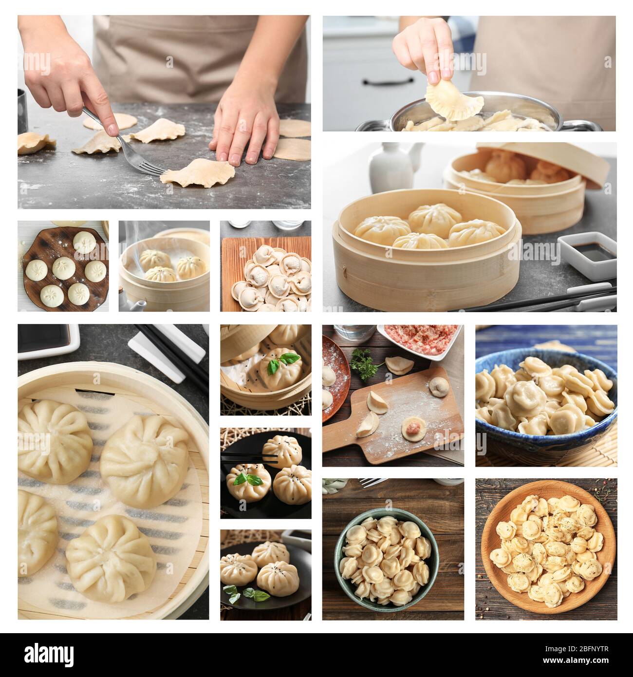Person cooking fried dumplings hi-res stock photography and images - Alamy