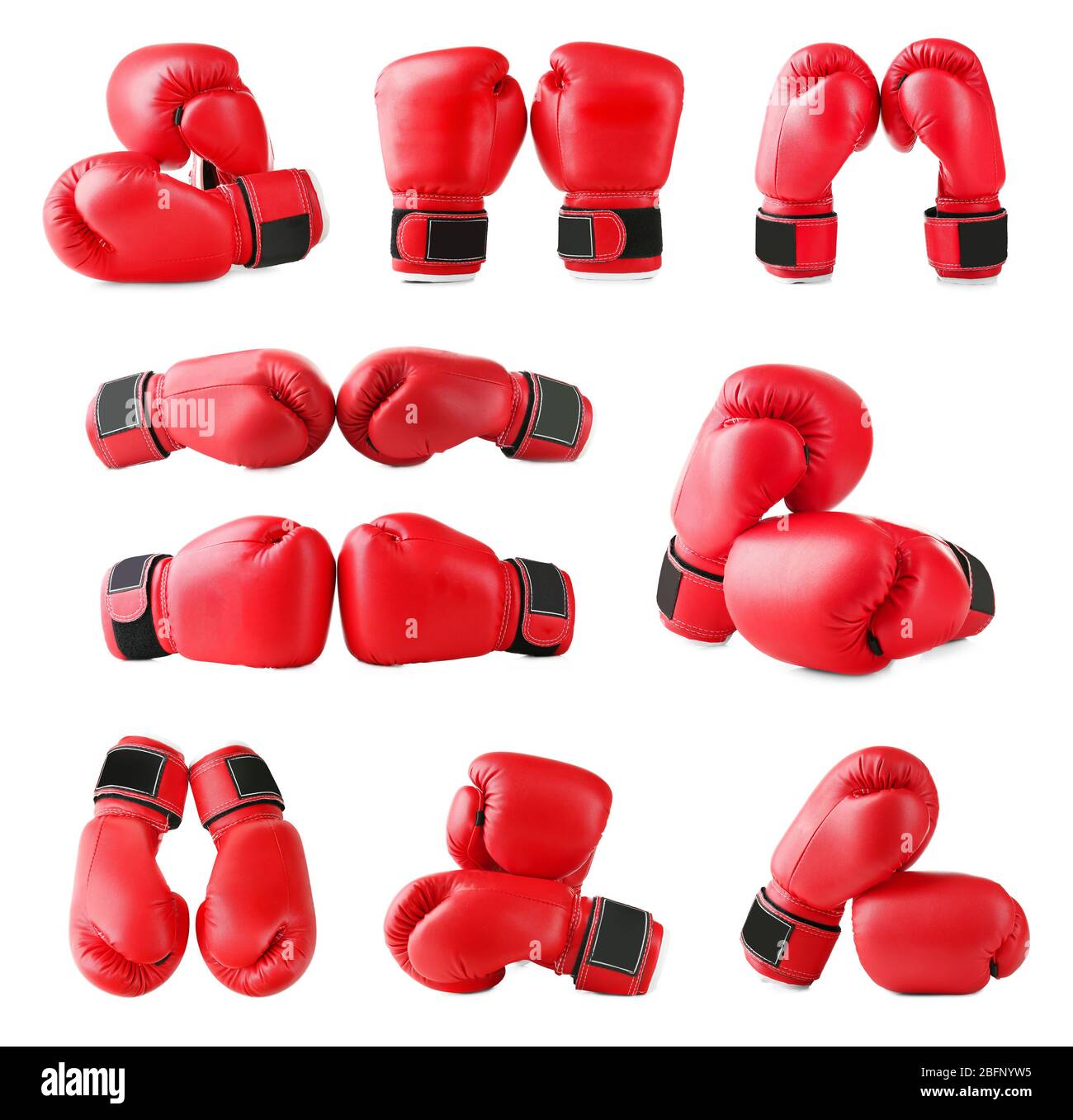 Set of boxing gloves on white background Stock Photo - Alamy