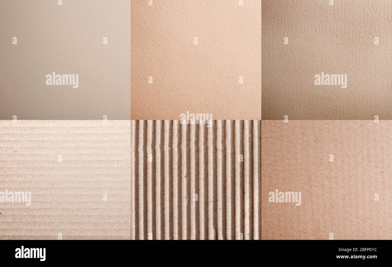 Set of different textured recycled materials as background Stock Photo ...