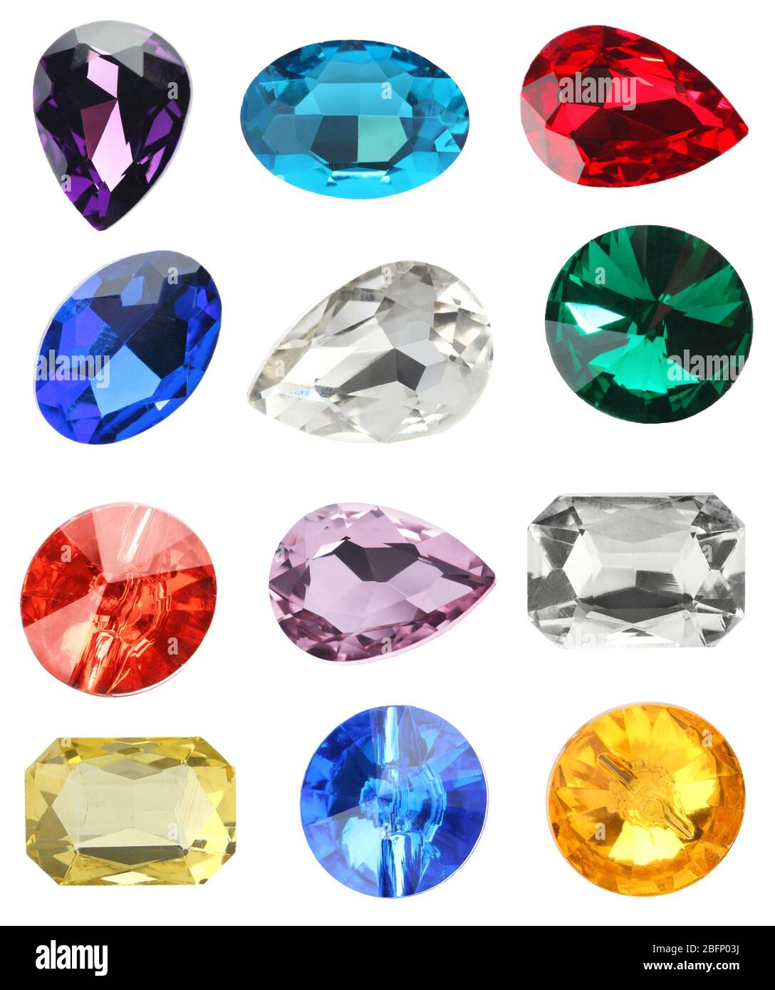 Set of luxury jewels on white background Stock Photo - Alamy