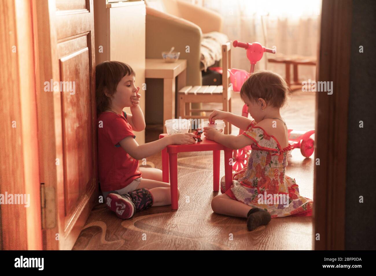 Covid-19. Pandemic and home isolation. Children and medical treatment ...