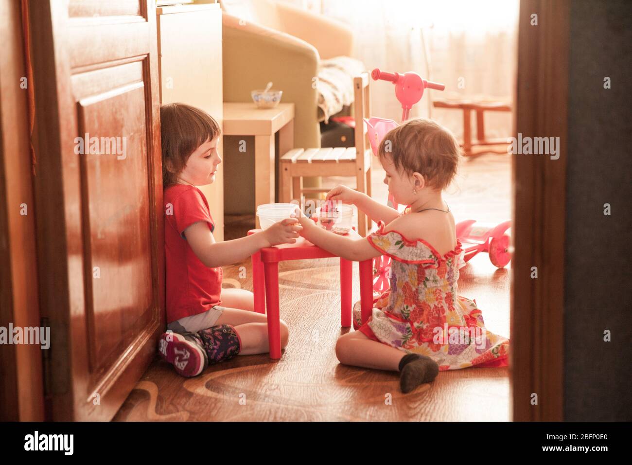 Covid-19. Pandemic and home isolation. Children and medical treatment ...