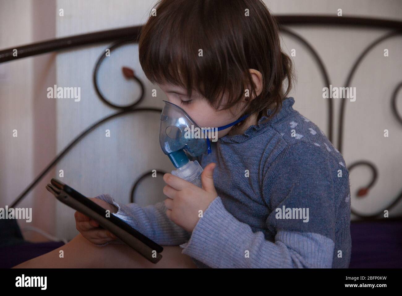 Covid-19. Pandemic and home isolation. Children and medical treatment ...