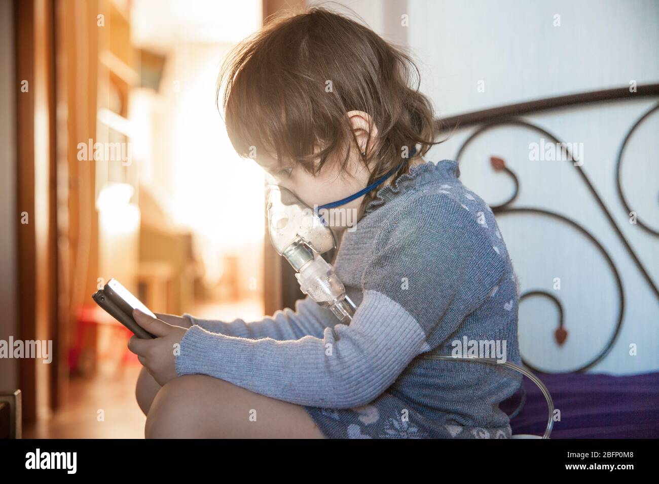 Covid-19. Pandemic and home isolation. Children and medical treatment ...