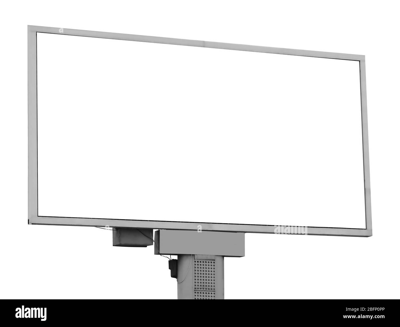 Blank advertising board on white background Stock Photo - Alamy