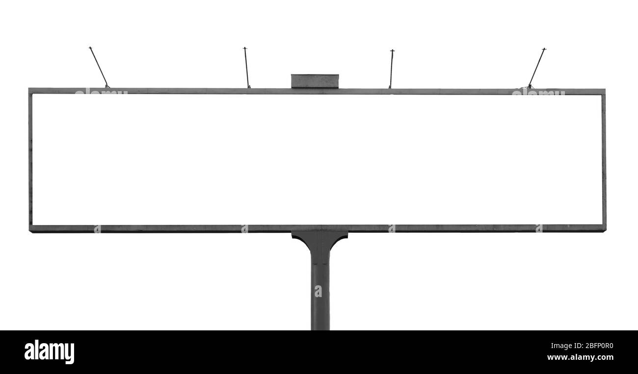 Blank advertising board on white background Stock Photo - Alamy