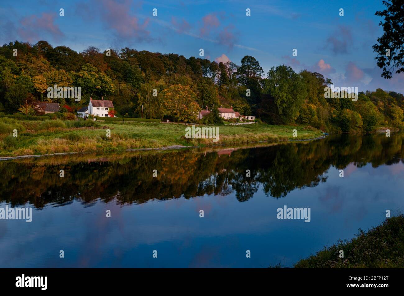 Norham Boathouse and the River Tweed Stock Photo - Alamy