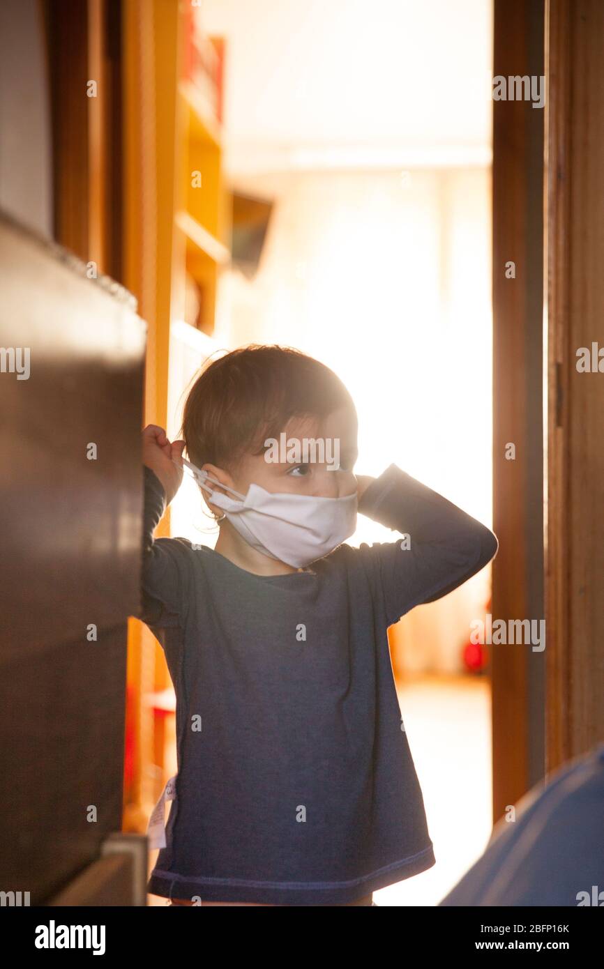 Covid-19. Pandemic and home isolation. Children and medical treatment ...