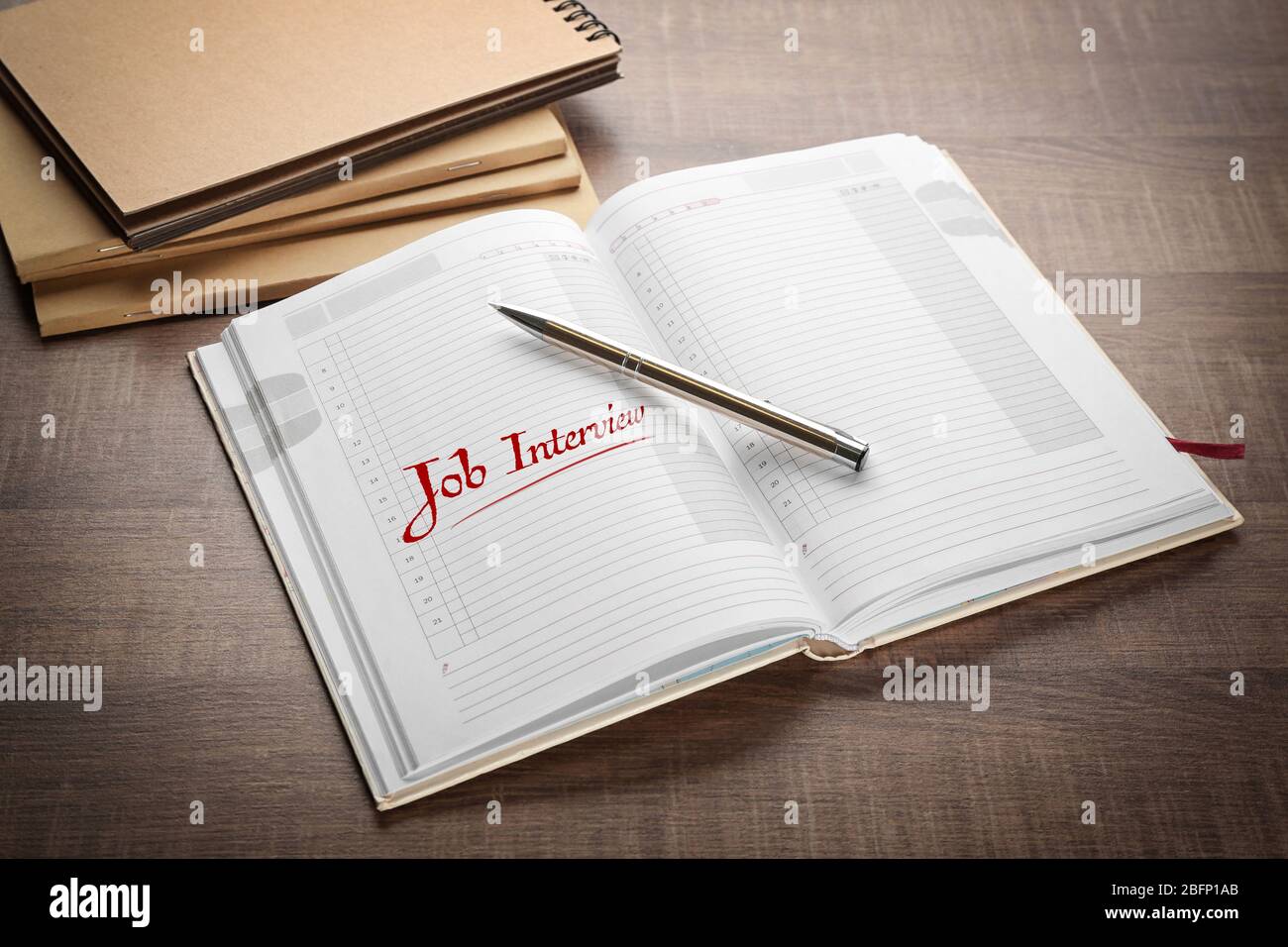 Table work schedule written hi-res stock photography and images - Alamy