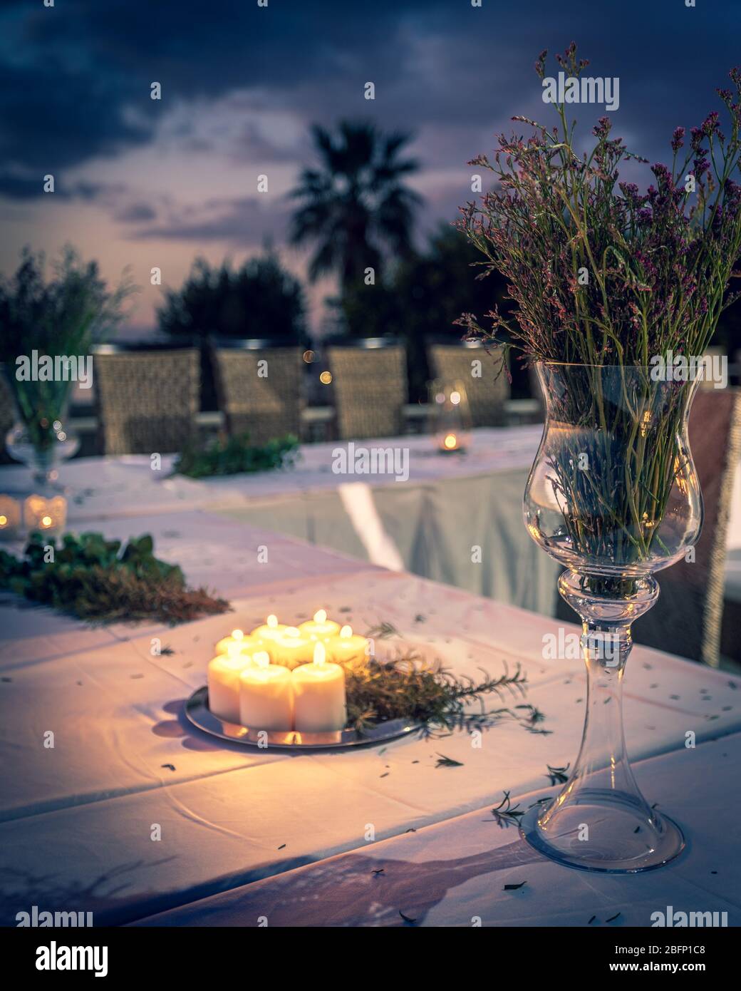 Dinner Table With A view Stock Photo - Alamy