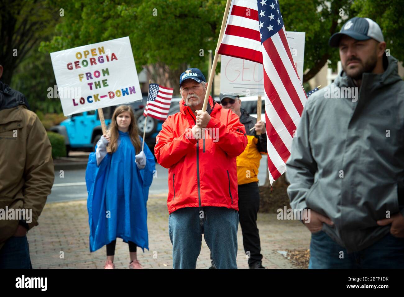 Canton, GA, USA. 19th Apr, 2020. A group of self-described conservative ...