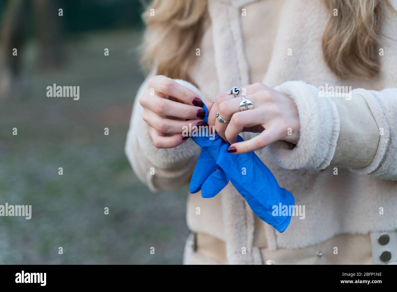 Rubber gloves girl hi-res stock photography and images - Alamy