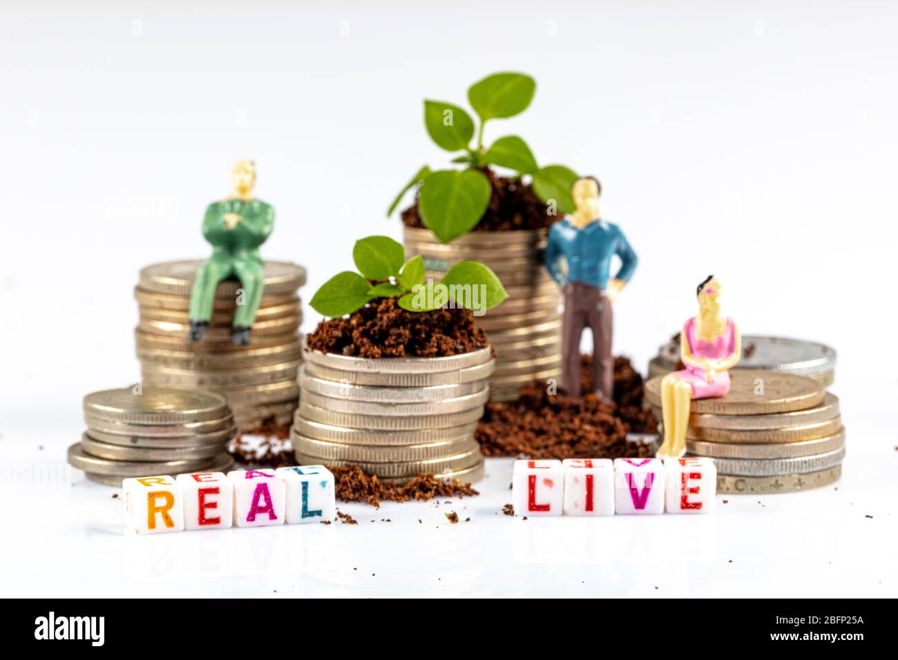 Money growing plant step with deposit coin in bank concept, Financial ...