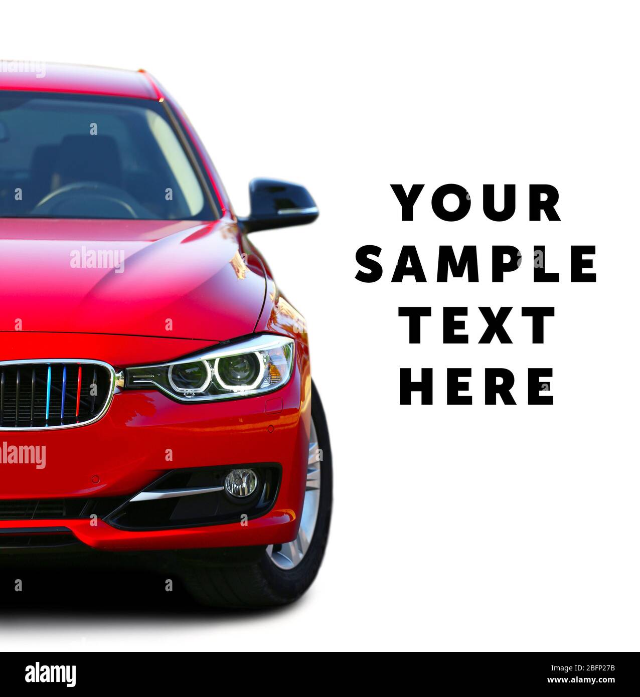Red car isolated on white Stock Photo - Alamy