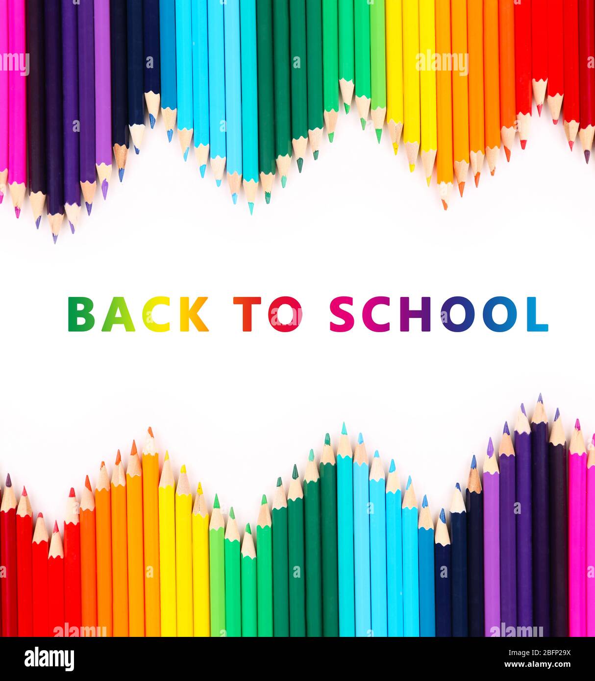 Colorful pencil crayons, Back to School concept Stock Photo - Alamy