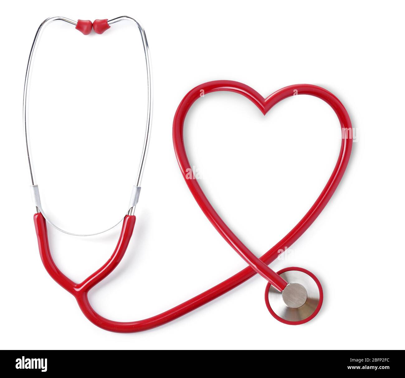 Medical stethoscope in a heart shape isolated on white Stock Photo - Alamy
