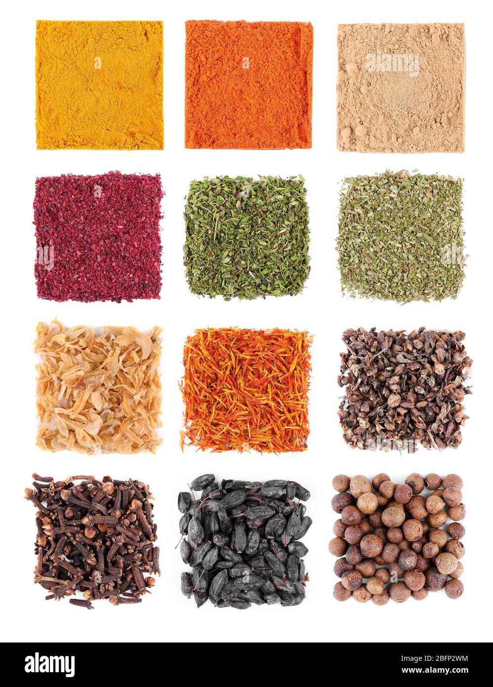 Set of different spices isolated on white background Stock Photo - Alamy