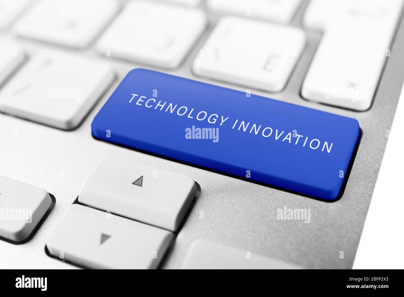 Data concept: computer keyboard with words Technology Innovation on ...