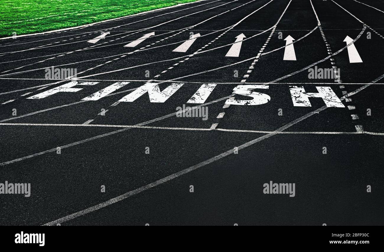 Finish Line On Empty Road High Resolution Stock Photography and Images ...