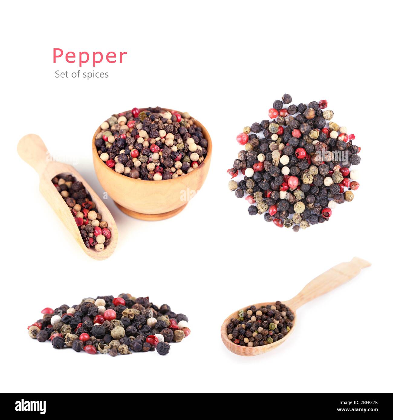 Different peppers spice. Isolated on white background Stock Photo - Alamy