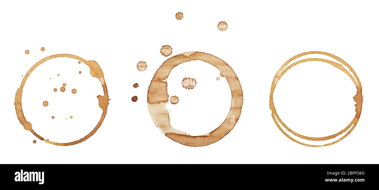 Coffee stains, isolated on white Stock Photo - Alamy