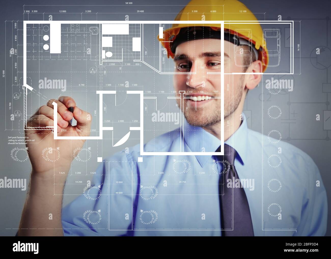 Building man writing on transparent hi-res stock photography and images ...