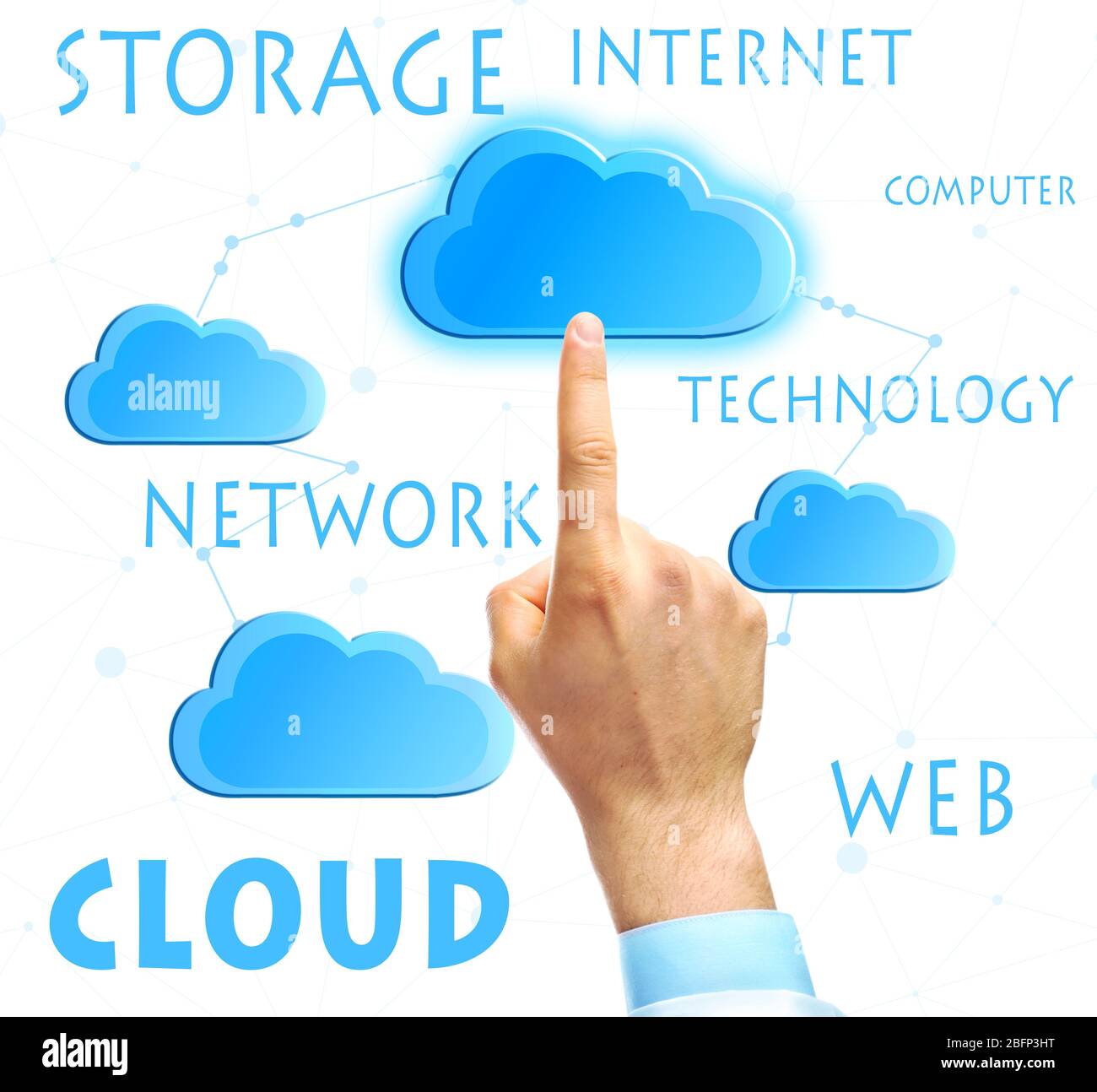 Human virtual hand connection Cut Out Stock Images & Pictures - Alamy