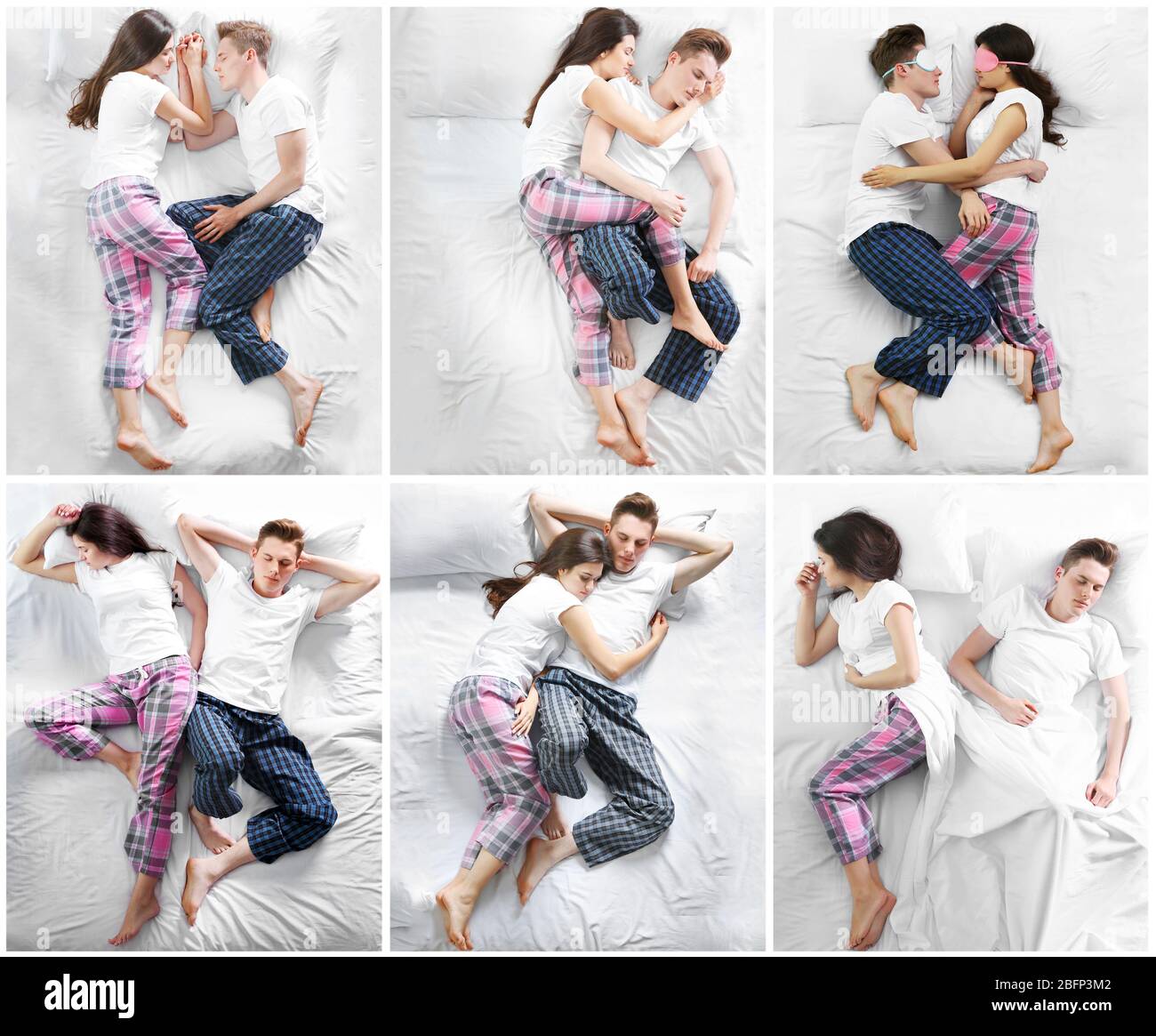 Sleeping couple, top view Stock Photo - Alamy
